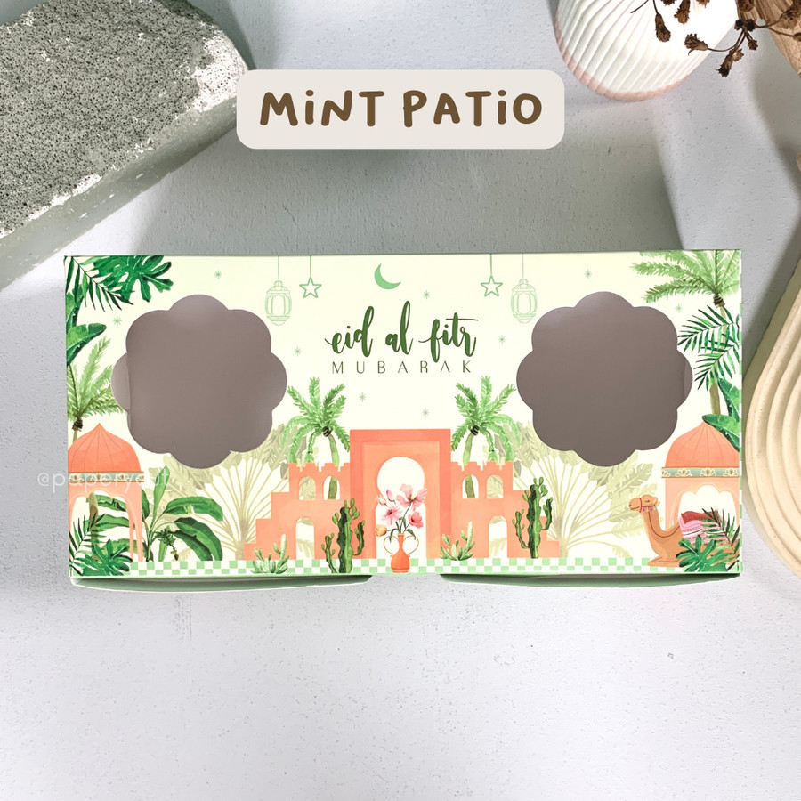 Jual box brownies cake lebaran idul fitri tema mint patio ukuran 25 x ...