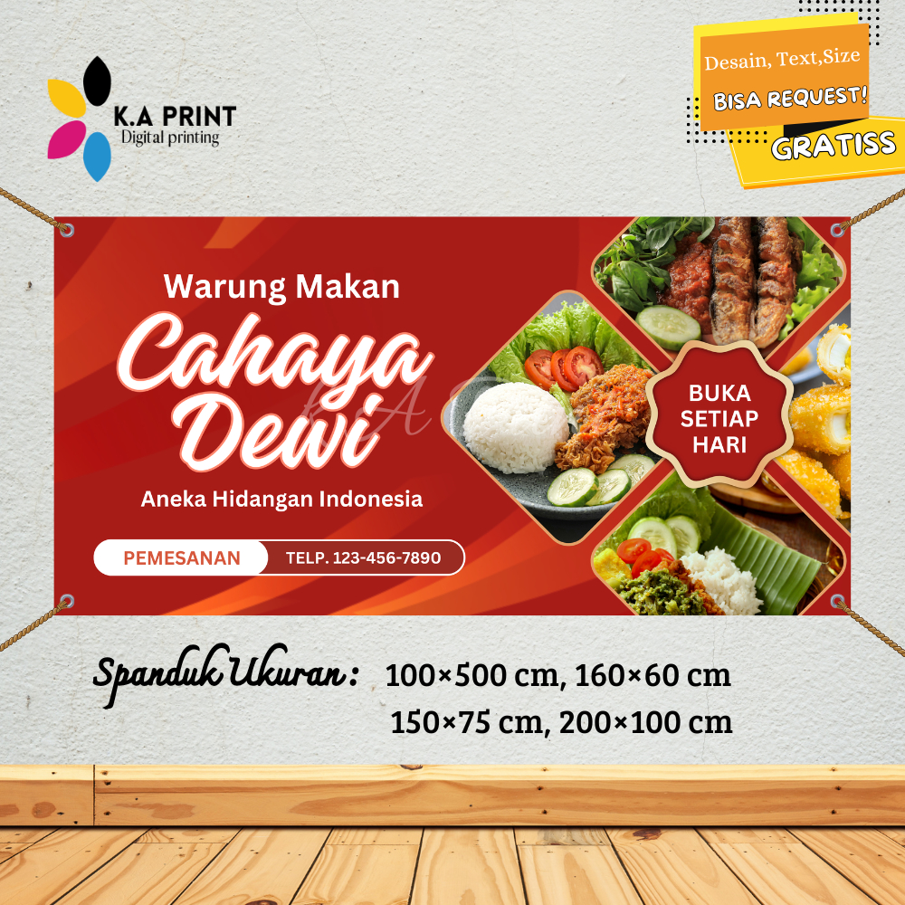 Jual Cetak Spanduk Banner Jualan Warung Nasi Warung Makan Bisa Request ...