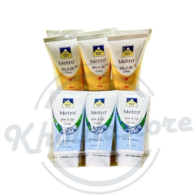 Jual (6 pcs) Metro Snow White & Soft Cream Kemasan Tube 60gr | Shopee ...