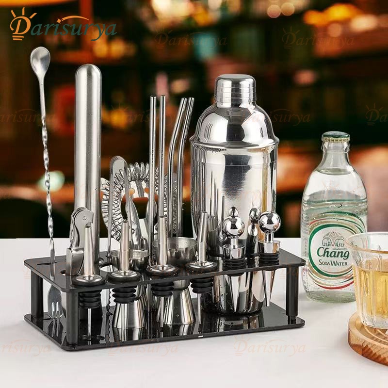 Jual 23 In 1 Paket Lengkap Cocktail Shaker Stainless Barista Bar Set ...