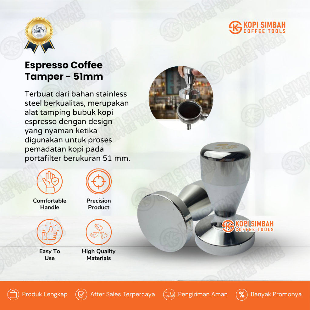 Jual Coffee Tamper 51mm Stainless Steel Alat Tamping Pemadat Bubuk Kopi ...