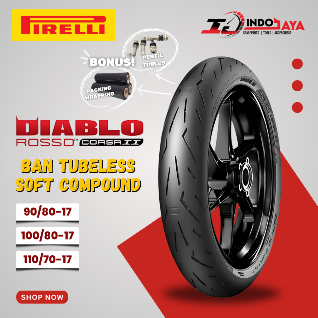 Jual [READY COD] BAN PIRELLI DIABLO ROSSO CORSA 2 ( 90/80-17 / 100/80-17 / 110/70-17 ) SOFT ...