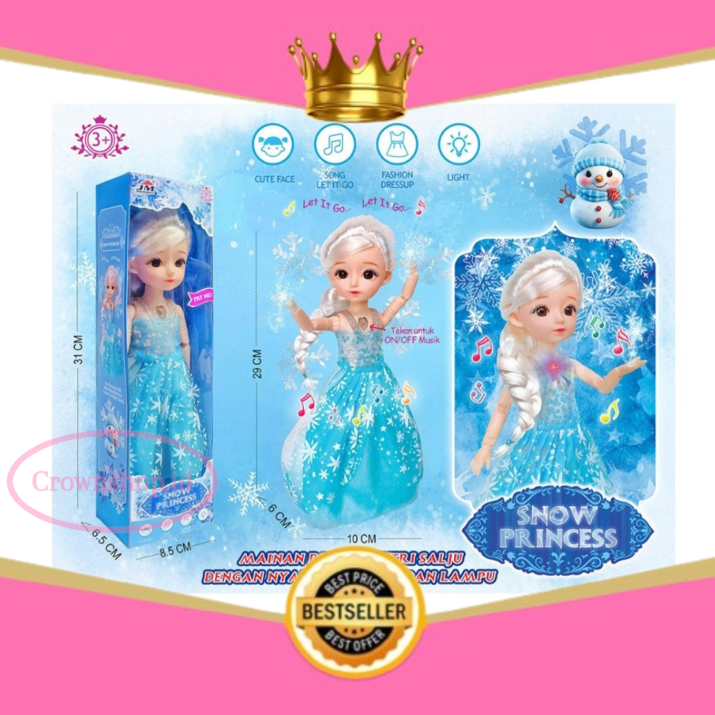 Jual MAINAN BONEKA FROZEN ELSA SNOW DOLL ADA LAMPU ADA LAGU LET IT GO ...