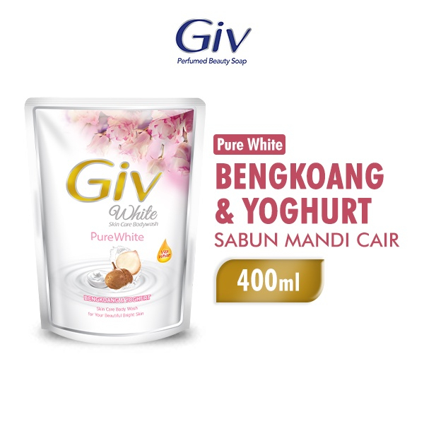 Jual GIV BODY WASH PURE WHITE BENGKOANG & YOGHURT POUCH 400 ml | Shopee ...