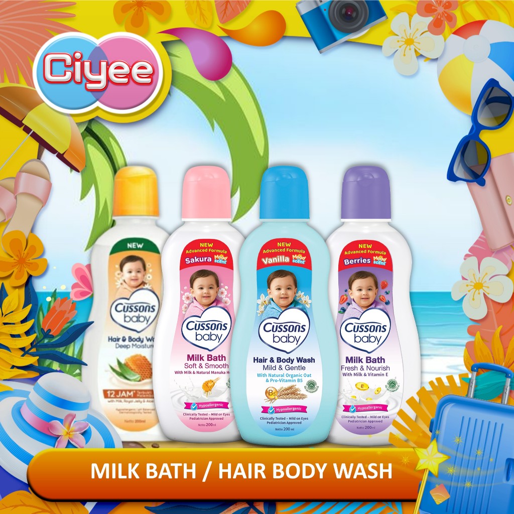 Jual Cussons Baby Milk Bath & Cussons Hair & Body Wash 2in1- 100ml ...
