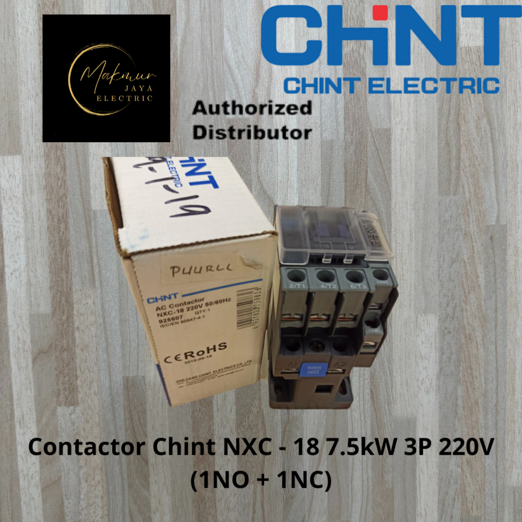 Jual Contactor Chint NXC-18 7.5kW 3P 220V (1NO + 1NC) – Magnetic Contactor, Kontaktor Listrik 3 ...