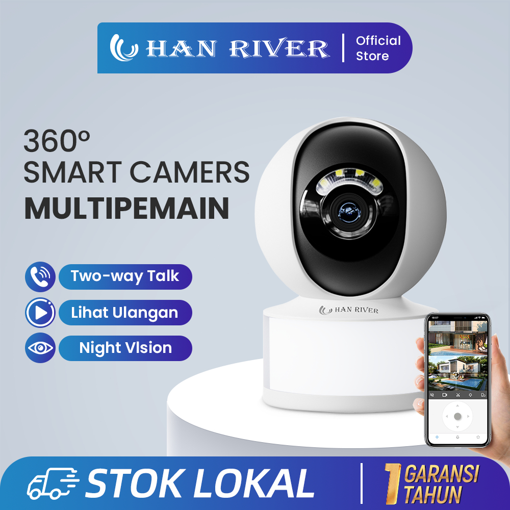 Jual HAN RIVER CCTV 360° Camera Pintar 3MP Rotasi Full HD PTZ ...