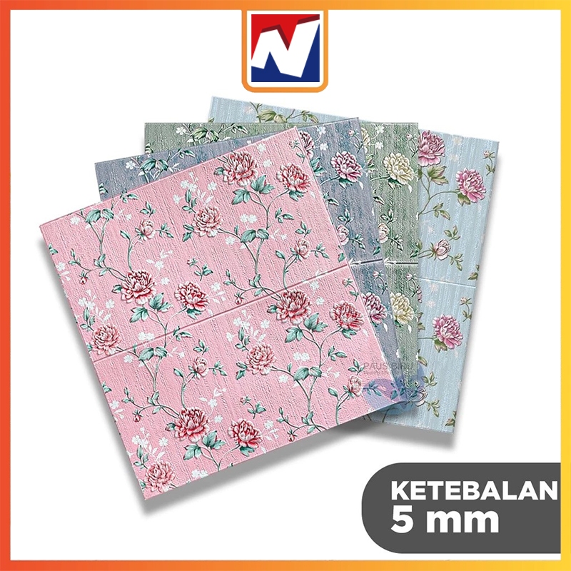 Jual IN - Wallpaper Dinding 3D Foam 5mm Motif Foam Batik Bunga walpaper ...