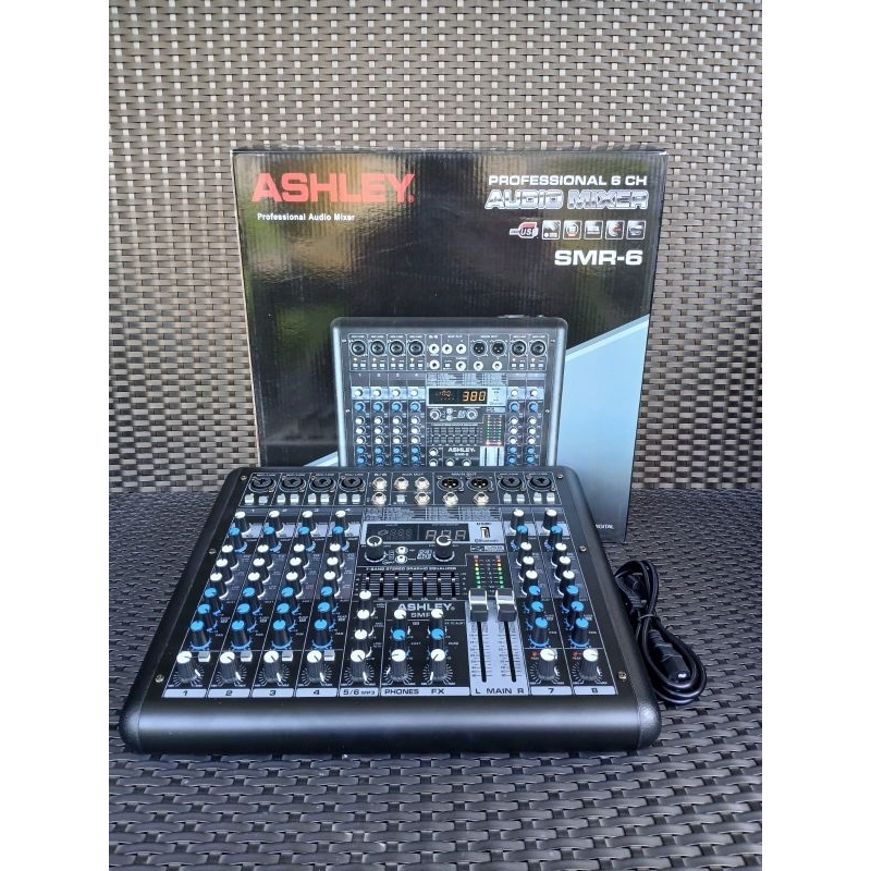Jual Mixer Ashley SMR 6 SMR6, 6 Channel Bluetooth USB Recording Original | Shopee Indonesia
