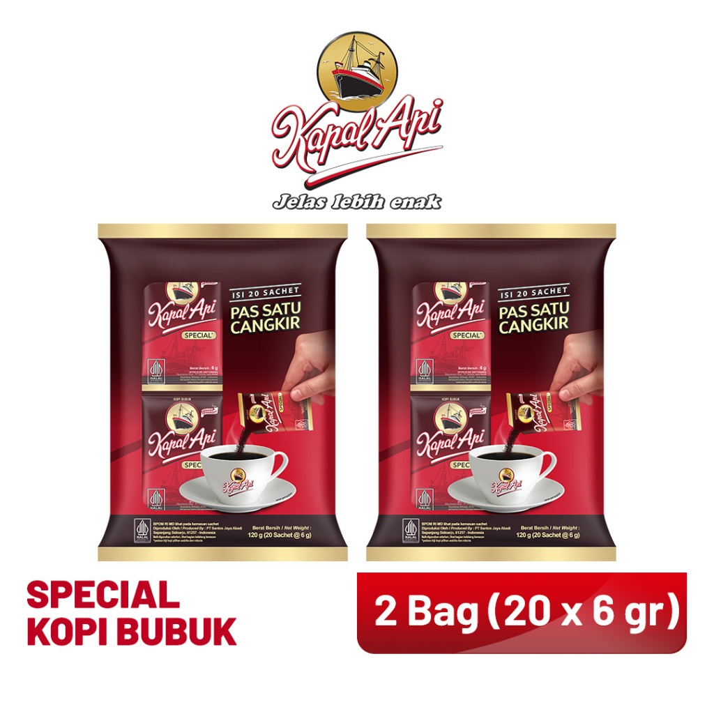 Jual KAPAL API Special 2 Bag (20 x 6 gr) | Shopee Indonesia
