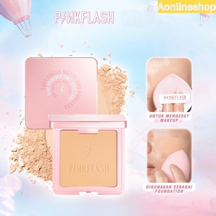 Jual AS PINKFLASH PF - F17 Duo Effect Pressed Powder Bedak Padat | Duo ...