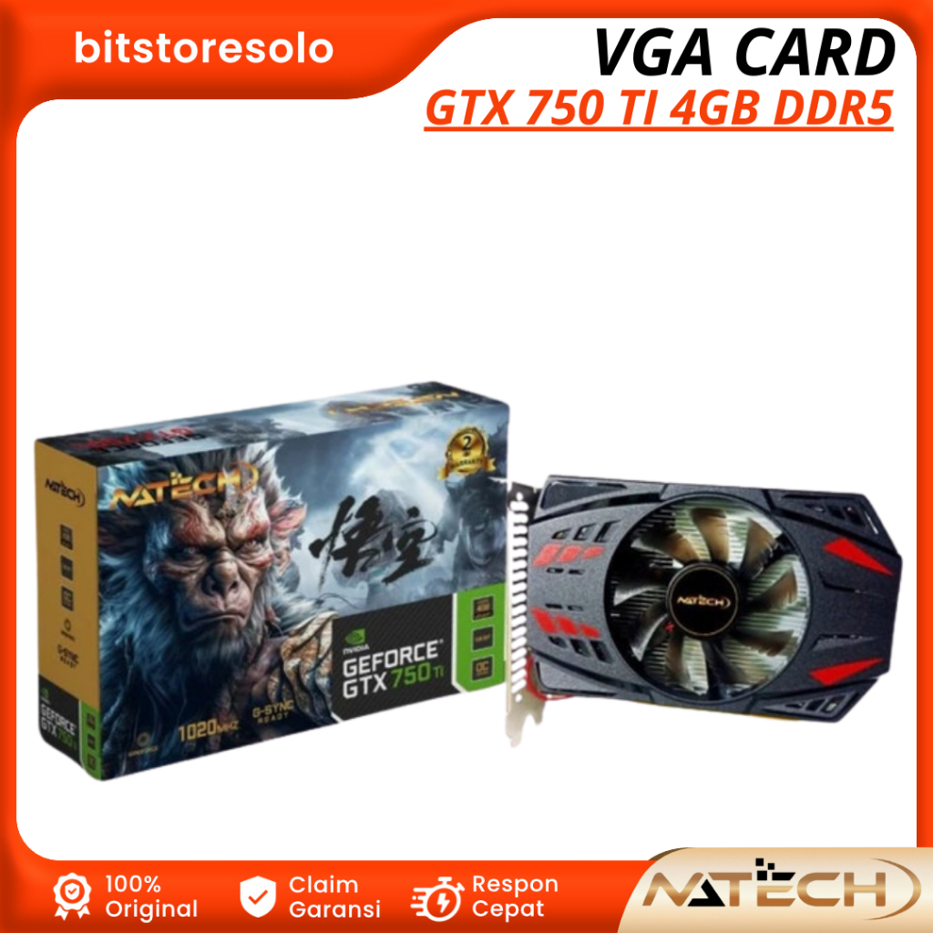 Jual VGA Card NATECH GeForce GTX 750 TI 4GB DDR5 128BIT VGA Gaming ...