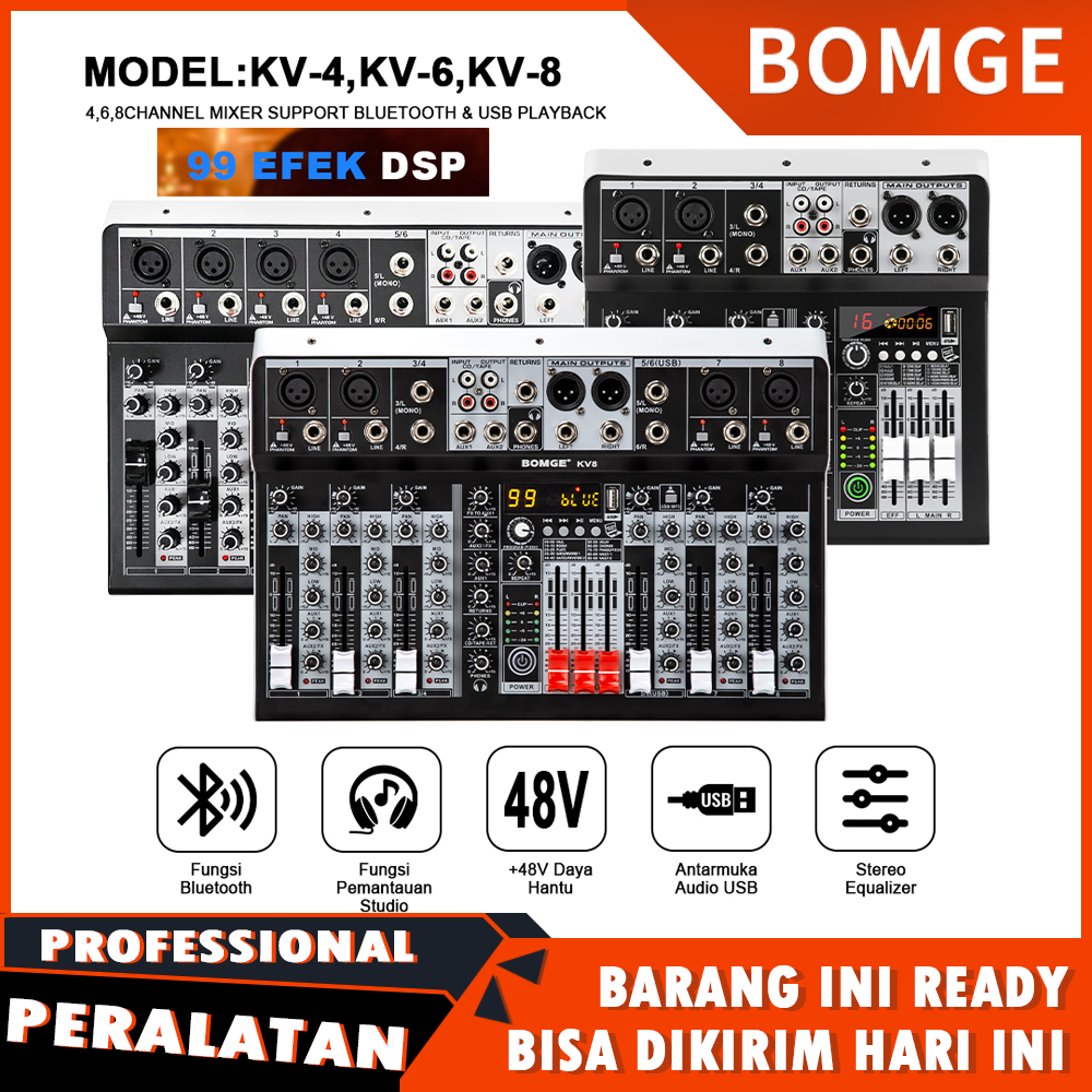 Jual BOMGE Mixer Audio KV Mixer Audio 4/6/8Channel Interface Sound ...