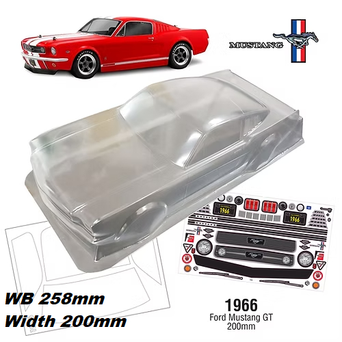Jual Body Shell Ford Mustang 1966 GT 1/10 Rc Drift Car HSP | Shopee ...