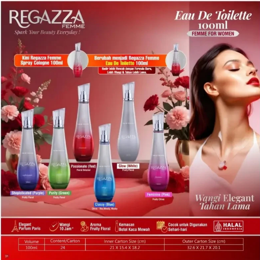Jual Regazza Femme Spray Cologne 100ml Original | Shopee Indonesia