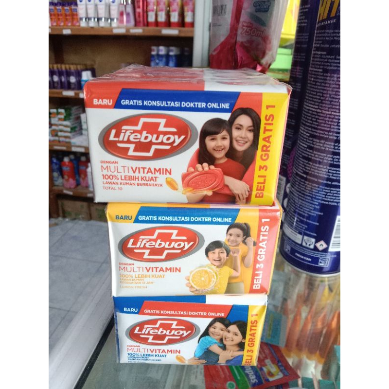 Jual Lifebuoy Sabun Batang 100gr isi 4 pcs Bar Soap Banded Paket ...