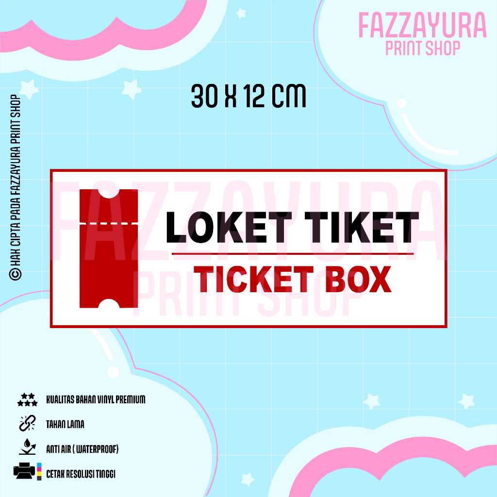 Jual STIKER LOKET TIKET ATAU TICKET BOX 30 X 12 CM | Shopee Indonesia