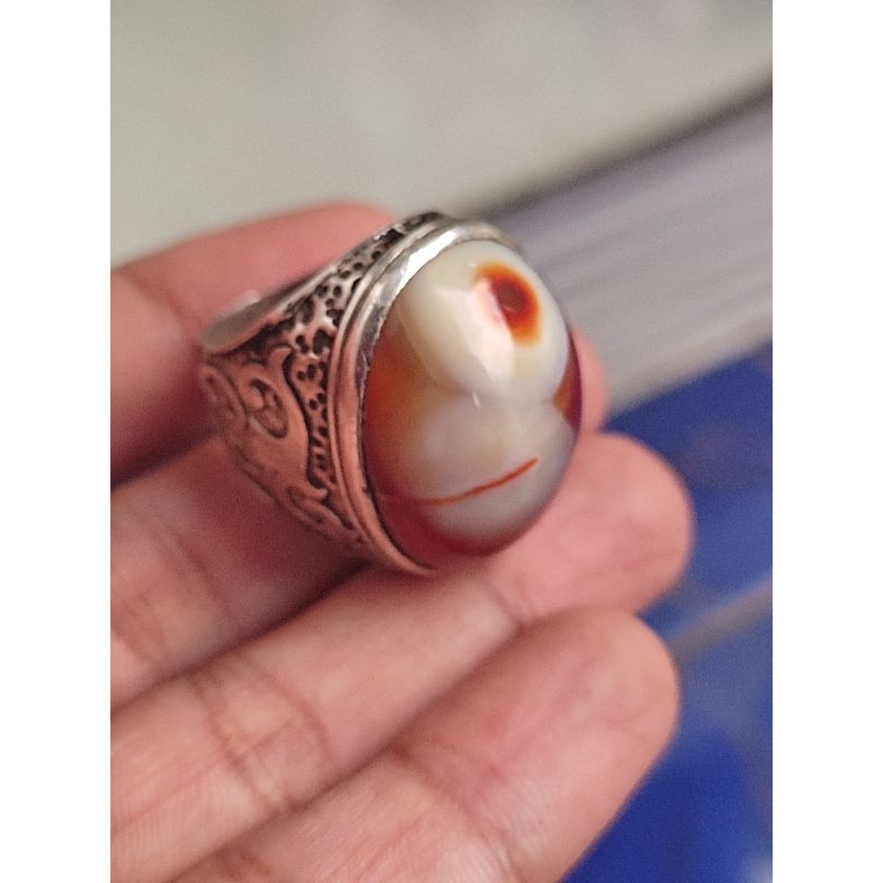 Jual Batu Karangnunggal Mata Sulaiman Ring Perak Murni | Shopee Indonesia