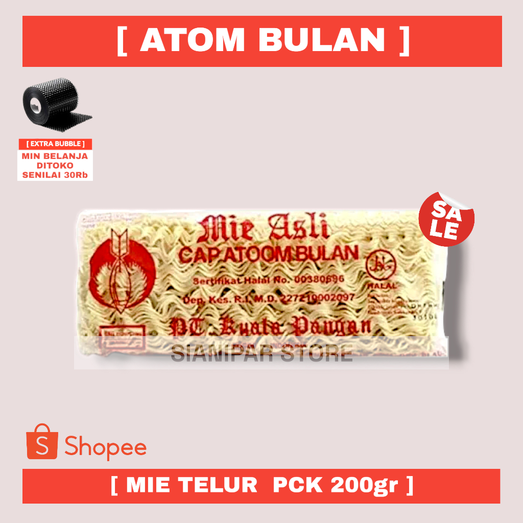 Jual ATOM BULAN MIE TELUR PCK 200g | Shopee Indonesia