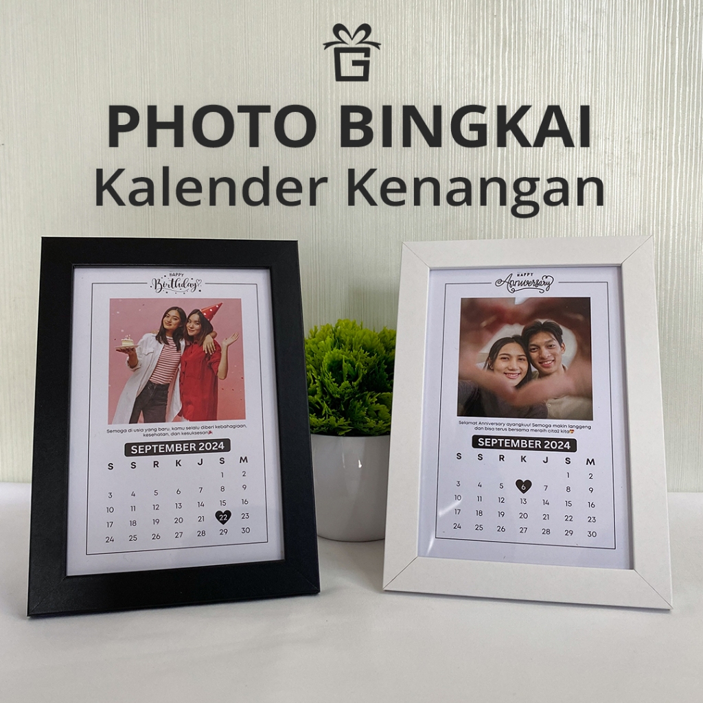 Jual Custom Photo Kalender Kenangan 4R (15x10cm) I Bingkai Kayu | Kado ...