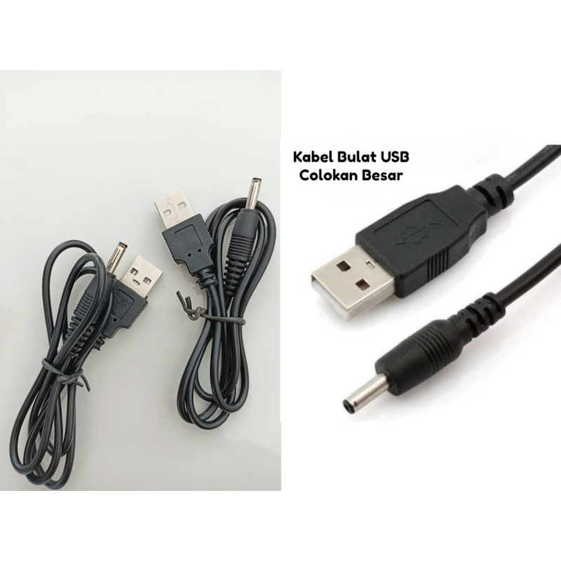 Jual (SP) KABEL BULAT USB COLOKAN BESAR CONVERTER TO JACK DC 3.5mm BULAT 5V UNTUK CHARGER KIPAS ...