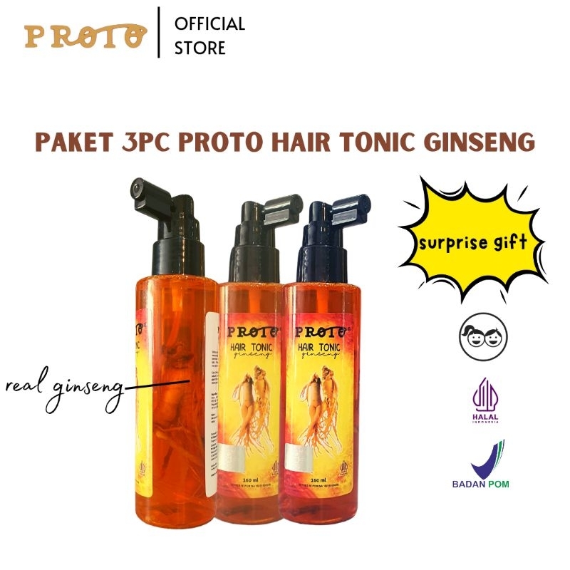 Jual Proto Paket 3 Hair Tonic Ginseng 160ml | Shopee Indonesia