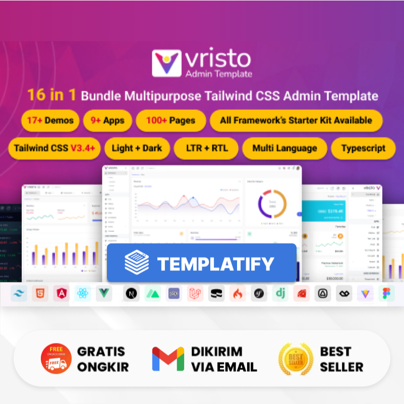 Jual Vristo - Tailwind CSS, HTML, VueJS, React, Laravel, Node ... Jual Vristo - Tailwind CSS, HTML, VueJS, React, Laravel, Node ...