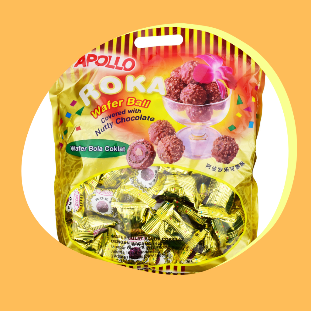 Jual Apollo Roka Wafer Ball Coklat isi 50 pcs Snack Wafer Bulat Nutty ...