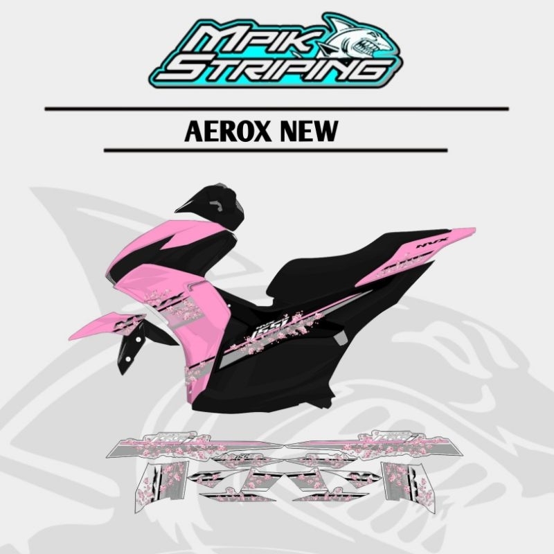Jual STRIPING STICKER TRANSPARAN AEROX NEW NVX 155 CONNECTION MOTIF ...