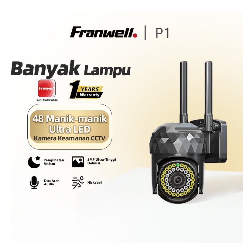 Jual Franwell P1 CCTV WiFi Outdoor 5MP | 48 LED Ultra Terang | Full ...