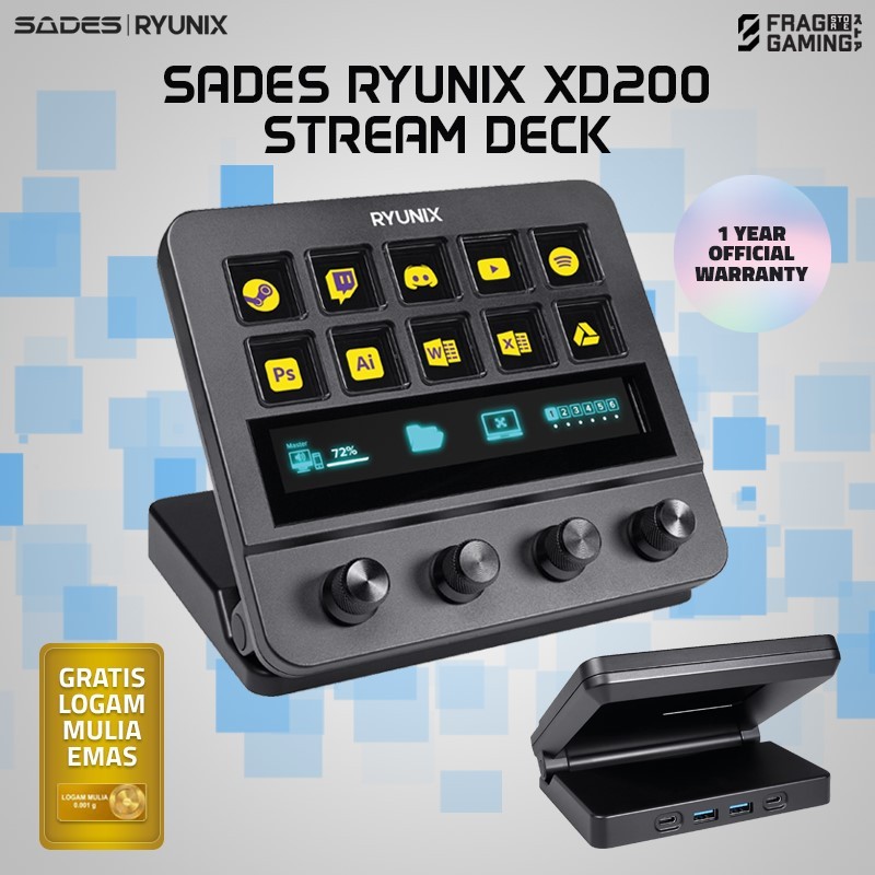 Jual Sades Ryunix XD200 / XD-200 Steamdeck Controller Detachable Type-C ...