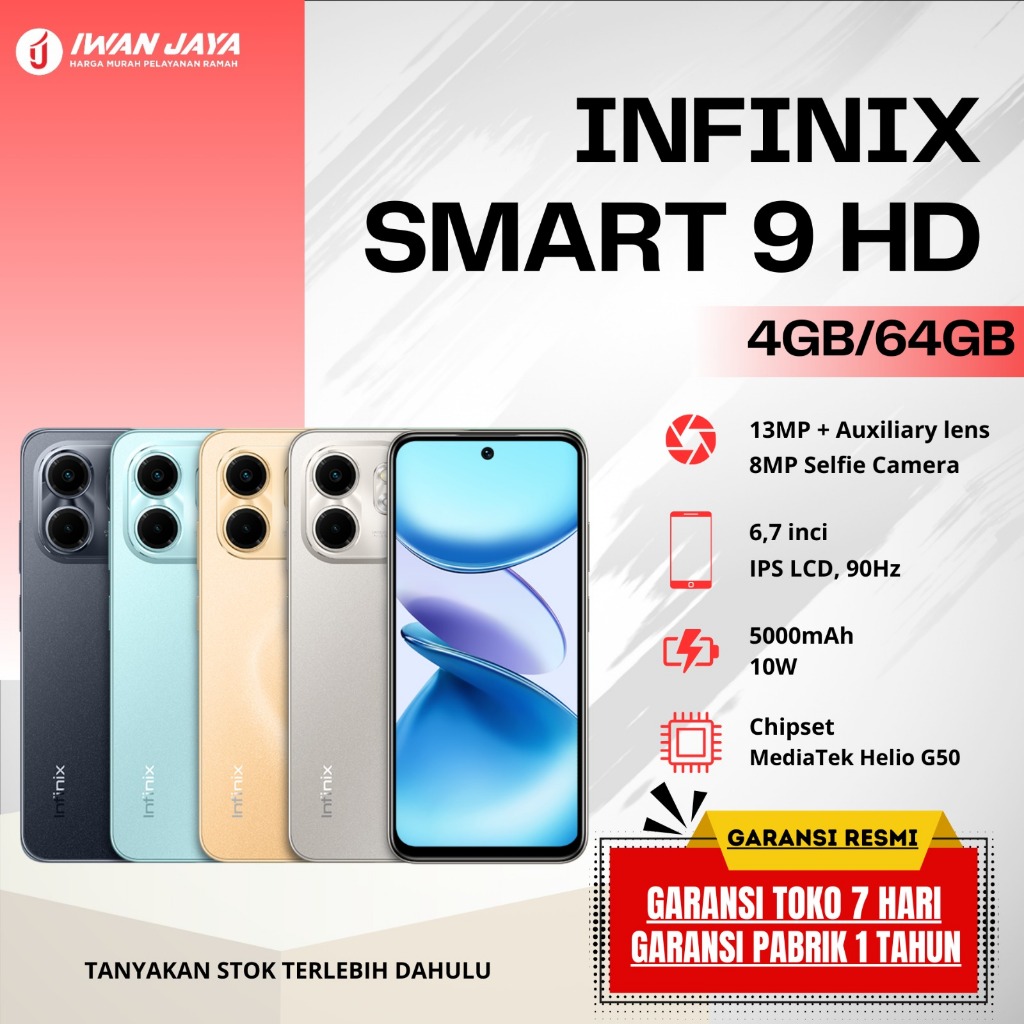 Jual Infinix Smart 9 HD 4GB/64GB - Layar 90Hz, Baterai 5000mAh, Kamera ...