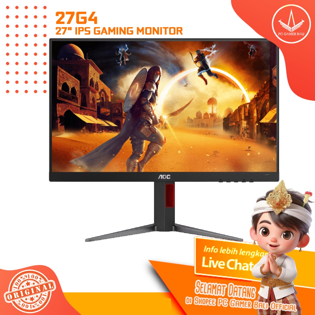 Jual Monitor Gaming 27 Inch AOC 27G4 IPS FHD 180Hz 1ms | Shopee Indonesia