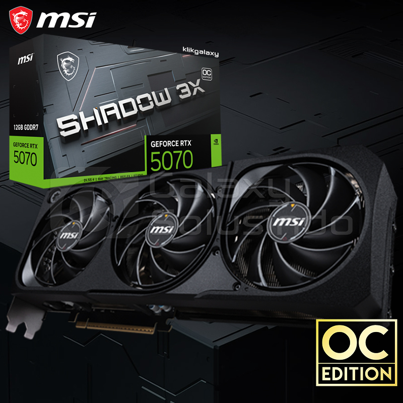 Jual MSI GeForce RTX 5070 SHADOW 3X 12GB OC GDDR7 - VGA RTX5070 DDR7 ...