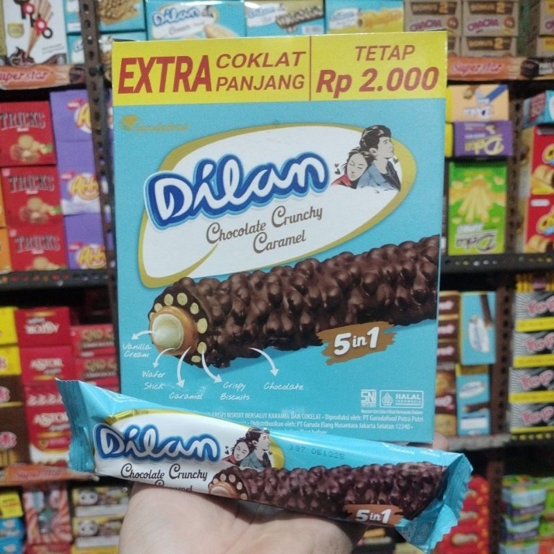 Jual Dilan Chocolate Crunchy Caramel 1 box 12 pcs | Shopee Indonesia