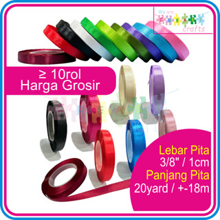 Jual Pita Satin Lebar 1cm atau 3/8 inch Panjang /Rol 20yard +-18meter ...