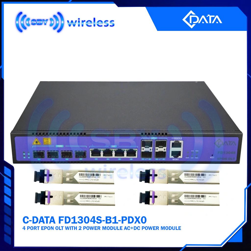 Jual Paket C-data FD1304S-B1 OLT EPON With SFP PX20+++ 9DB Cdata (OLT L3 4PON PSU AC+DC ...