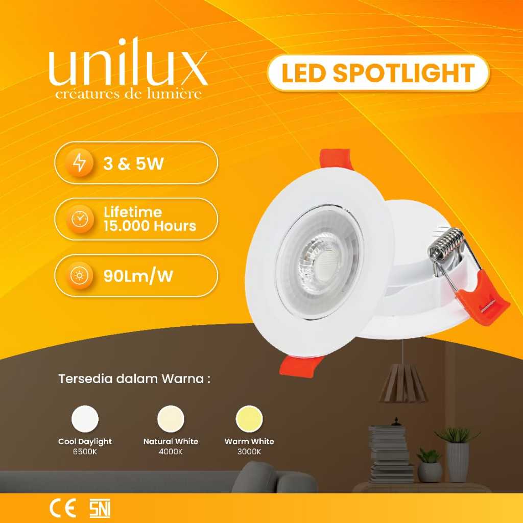 Jual UNILUX LED LAMPU SPOTLIGHT LED UNILUX DOWNLIGHT LED SPOT 3W 3 W 3WATT 3 WATT | Shopee Indonesia