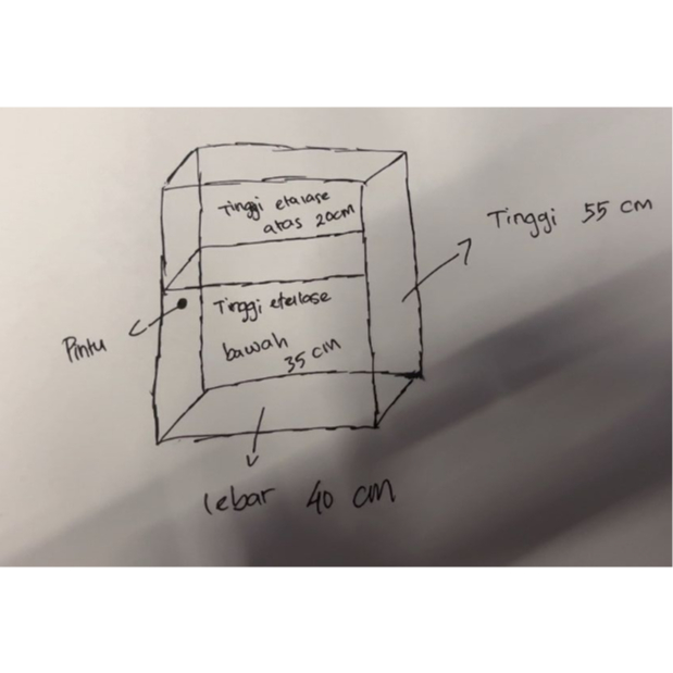 Jual Custom Box Etalase 2 tingkat | Box Custom Uk 40 x 25 x 55 cm ...