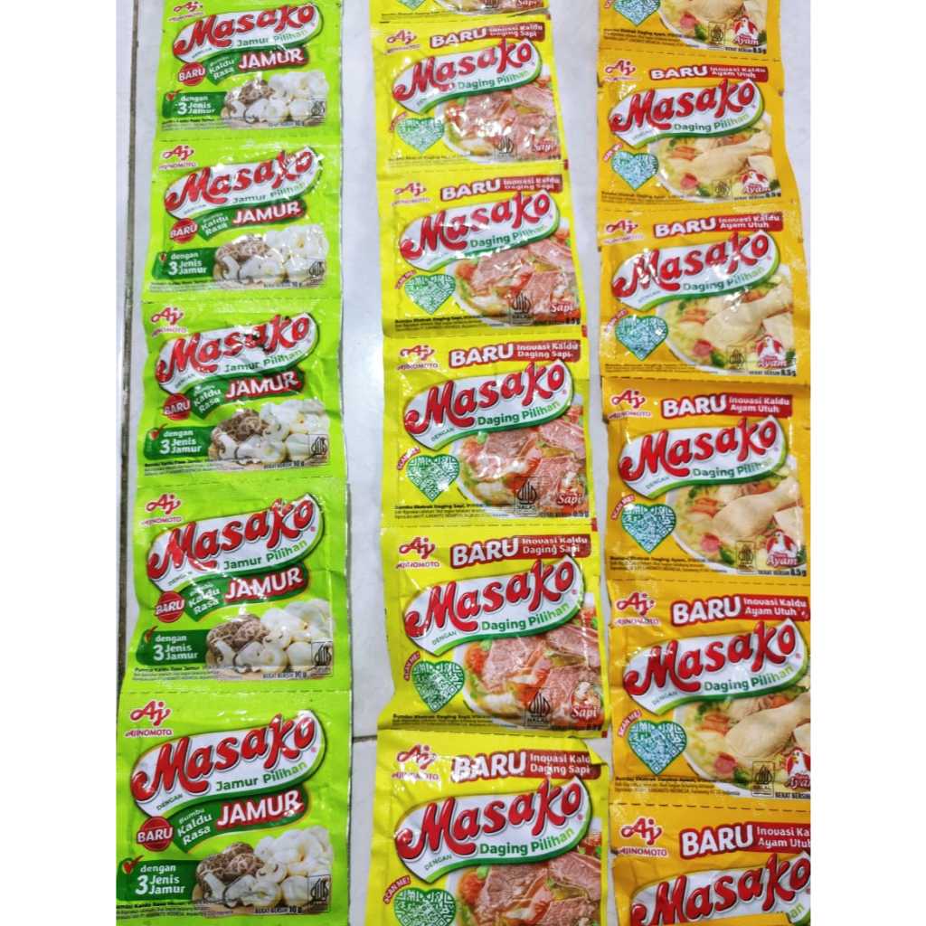 Jual [12 Pcs] Masako Renteng Rasa Ayam | Sapi | Jamur | Shopee Indonesia