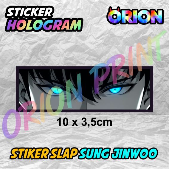Jual Stiker Slap Lewd Eye Sung Jinwoo Anime Solo Leveling Hologram ...