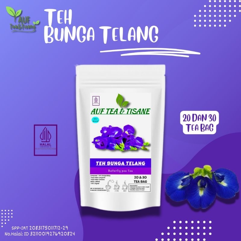 Jual TEH BUNGA TELANG / BUTTERFLY PEA FLOWER TEA,ISI 20 DAN 30 TEA BAG ...