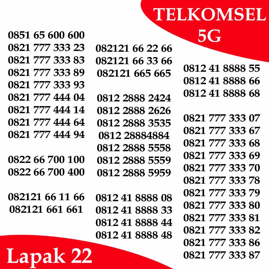 Jual Nomor Cantik Telkomsel Kartu Perdana Sultan 5G Lte | Shopee Indonesia