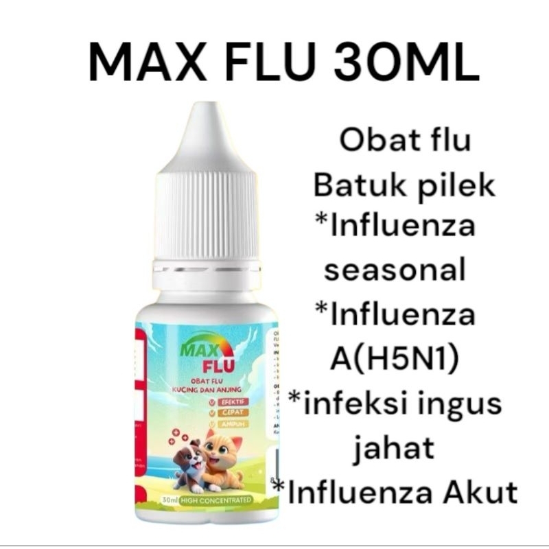 Jual (MAX) MAX FLU Obat Flu batuk Kucing dan anjing 30ml | Shopee Indonesia