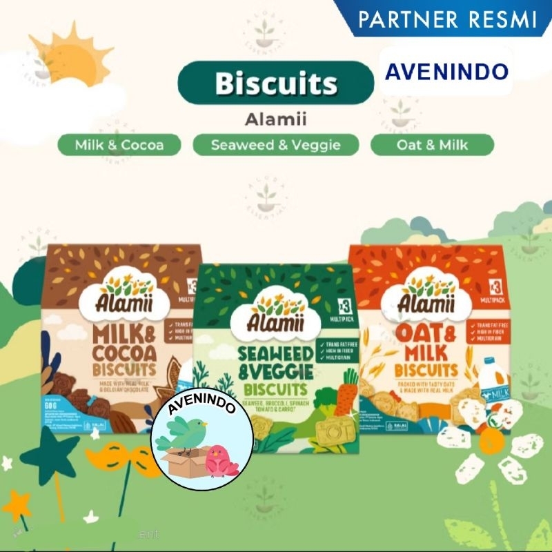 Jual alamii multigrain biskuit Oat & Milk Biscuits, Milk & Cocoa ...