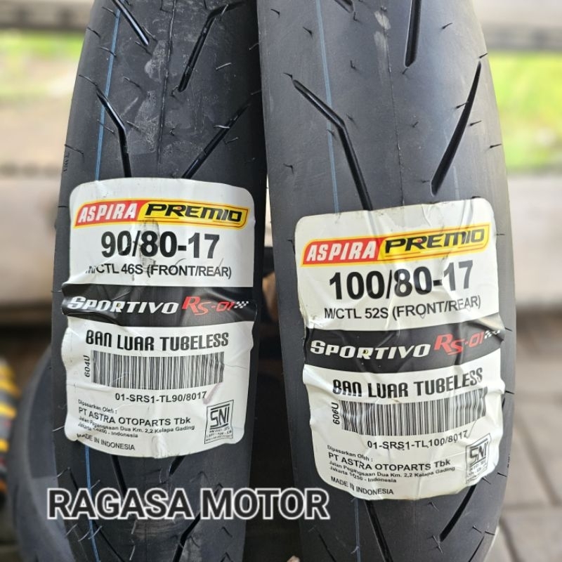 Jual Ban Balap Aspira Premio Sportivo RS-01 Ukuran 90/80 100/80 - 17 Soft Compound Tubeless ...