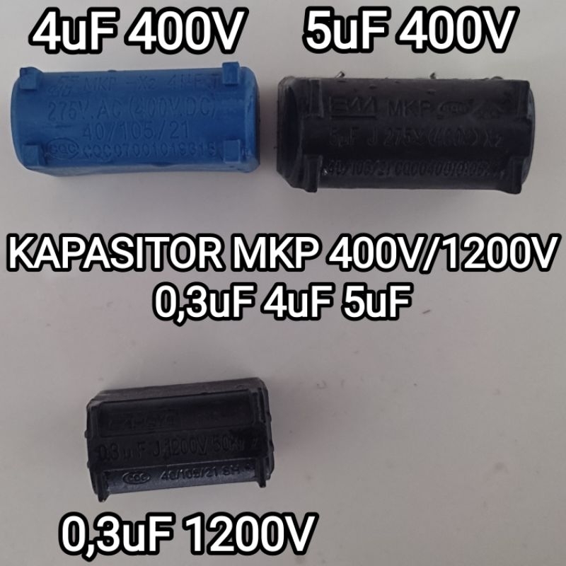 Jual KAPASITOR MKP 4uF 5uF 400V / 0,3uF 1200V untuk Kompor Induksi / PDC dll | Shopee Indonesia