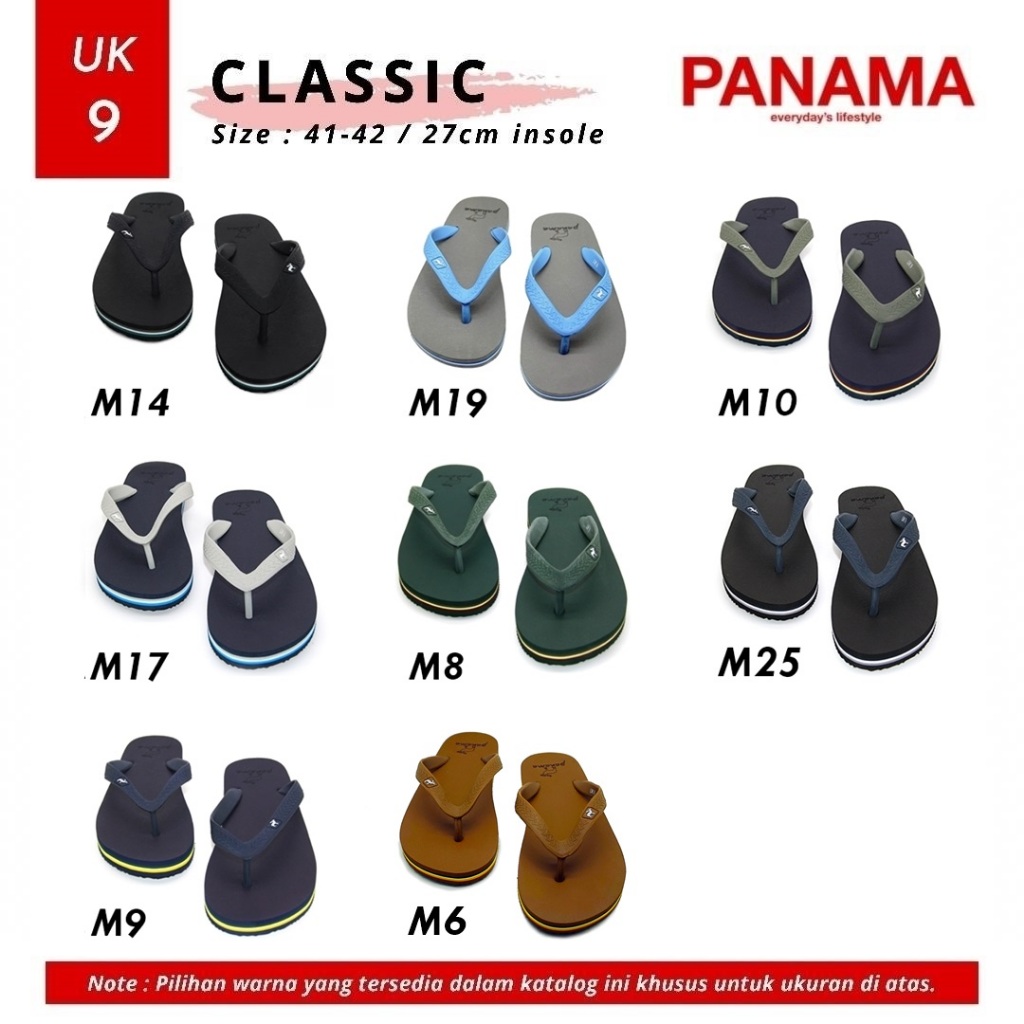 Jual Sendal Jepit Pria Panama Classic UK 9 (Size 41 42) | Shopee Indonesia