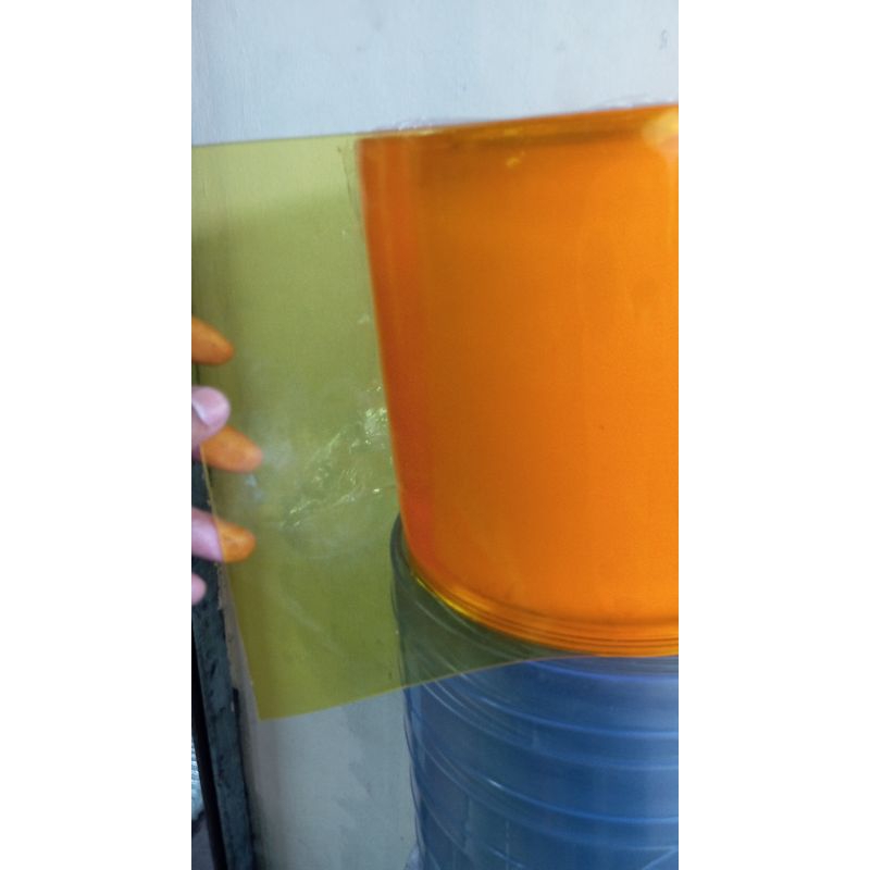 Jual Tirai pvc curtain yellow clear uk. 2mm x 20cm x 100cm - 3mm x 20cm ...