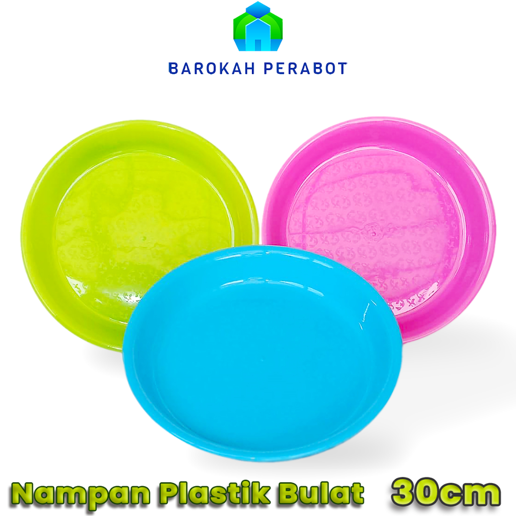 Jual Nampan Bulat Plastik Estetis Elegan dan Fungsional Baki Saji 30 CM ...